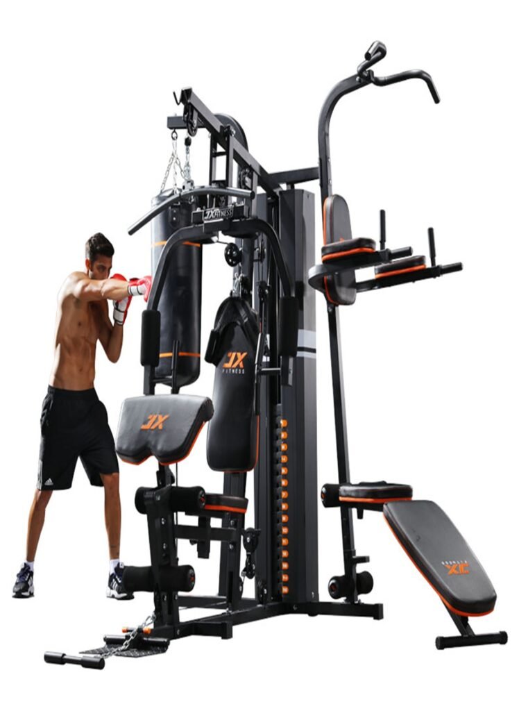 Multi Functional 3 Station multi gym With Punching Bag | Inda Gym and ...